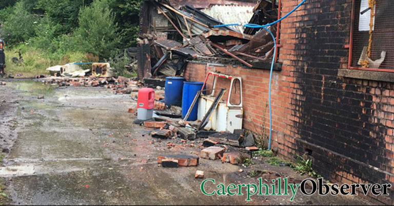 Garage severely damaged after fire in Newbridge