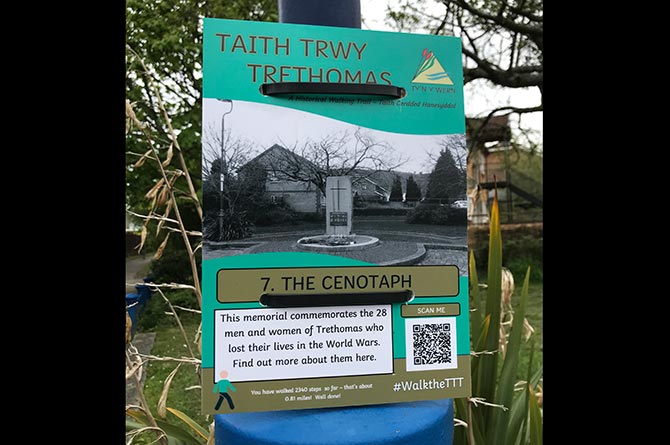 Trail exploring history of Trethomas created by pupils at Ty'n y Wern
