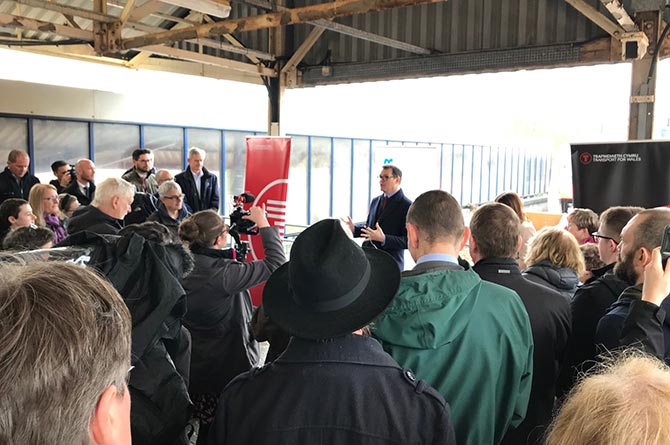 New Stadler Class 231 trains unveiled at Caerphilly railway station