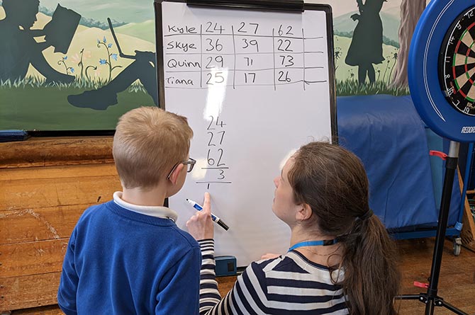 Markham Primary pupils improving maths skills through darts