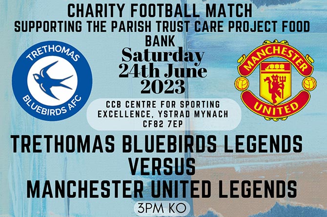 Trethomas Bluebirds v Manchester United charity legends match