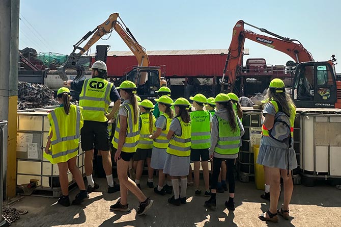 Ysgol Gymraeg Caerffili pupils visit GD Environmental