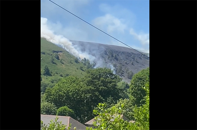 Tirphil wildfire: incident is ongoing