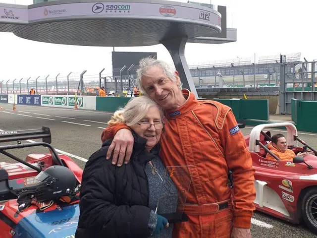 Caerphilly: Racer Graham Cole on the podium at Le Mans