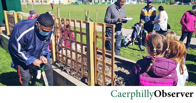 Diversity garden planted at Caerphilly's Ysgol Gyfun Cwm Rhymni campus