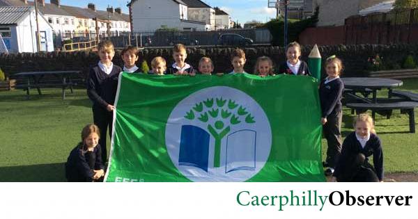 Bedwas Junior School pupils awarded second environmental Green Flag