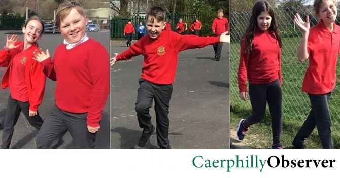 Pontllanfraith Primary School pupils fundraising for Ty Hafan