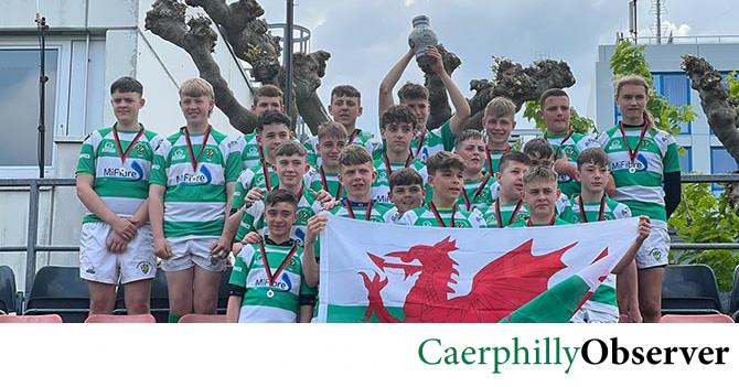 Caerphilly RFC U14s win rugby competition in Frankfurt, Germany