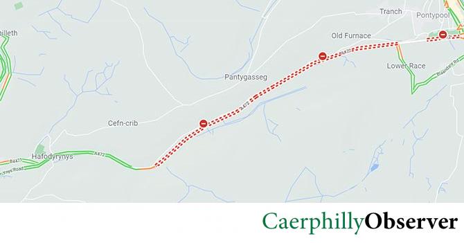 A472 between Crumlin and Pontypool reopened after three-car crash