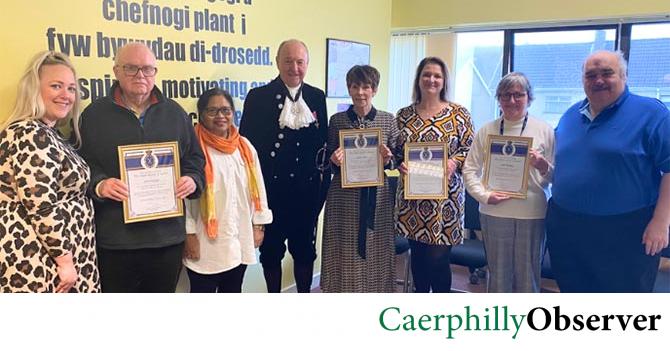 Awards for Caerphilly Youth Offending Service volunteers