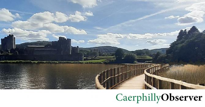 Caerphilly Castle circular walking route - display at library